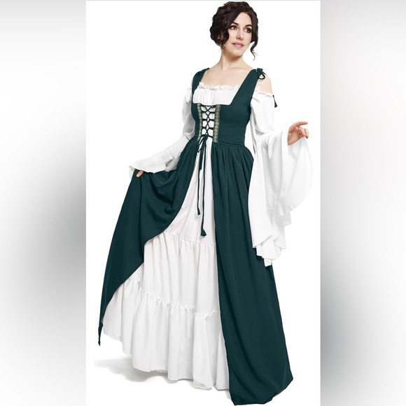 Dresses | Mythic Renaissance Medieval Irish Costume Over Dress Cream ...